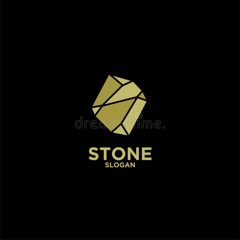 Gold Stone Logo Icon Design Vector Illustration with Abstract S Letter ...