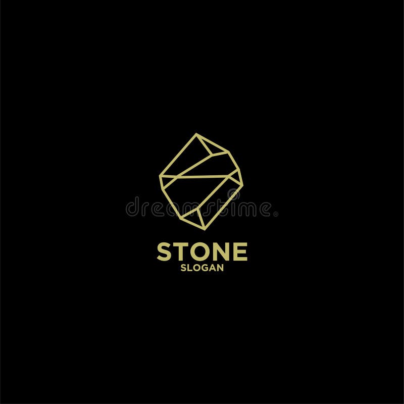 Gold Stone Logo Icon Design Vector Illustration with Abstract S Letter ...