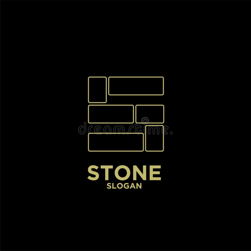 Gold Stone Logo Icon Design Vector Illustration with Abstract S Letter ...