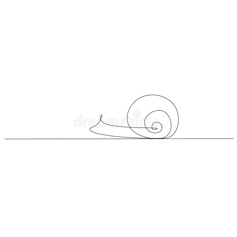 Snail One Line Drawing. Vector Stock Vector - Illustration of ...