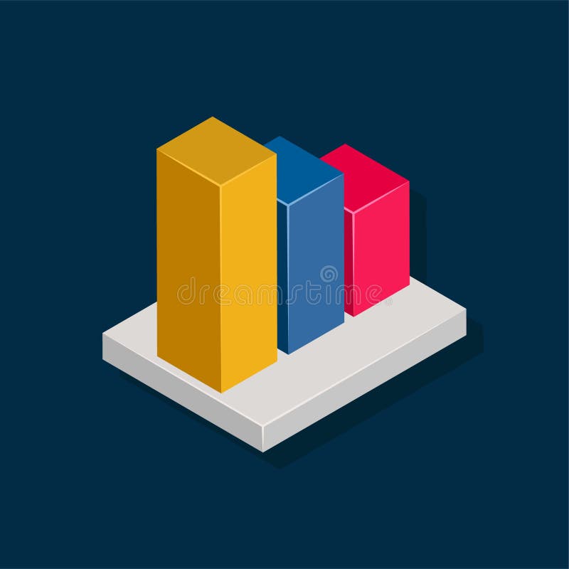 Chart - Isometric 3D Illustration. Stock Illustration - Illustration of ...
