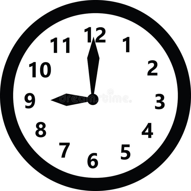 Nine O Clock Stock Illustrations – 101 Nine O Clock Stock Illustrations ...