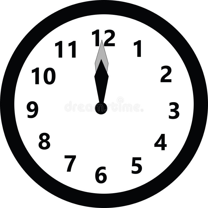 Round Clock Face Showing Three O`clock. Stock Vector - Illustration of ...