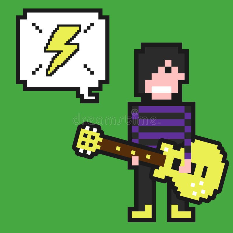 Pixel Hardcore Singer stock vector. Illustration of equipment - 80077320