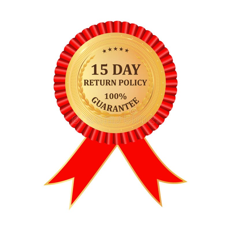 Gold Premium 30 Day Return Policy Golden Label. Gold Shiny Emblem Stock ...