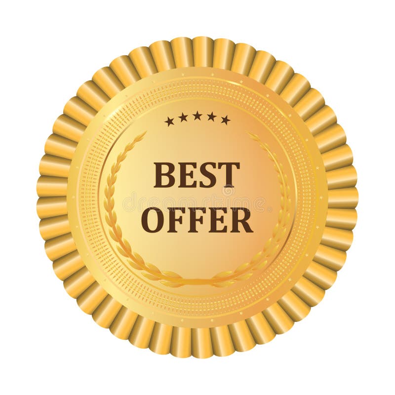 Best Offer Golden Label. Gold Shiny Banner. Stock Vector - Illustration ...