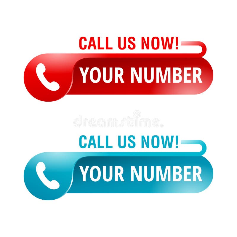 Call Us Button in Red and Blue Colors Stock Vector - Illustration of ...