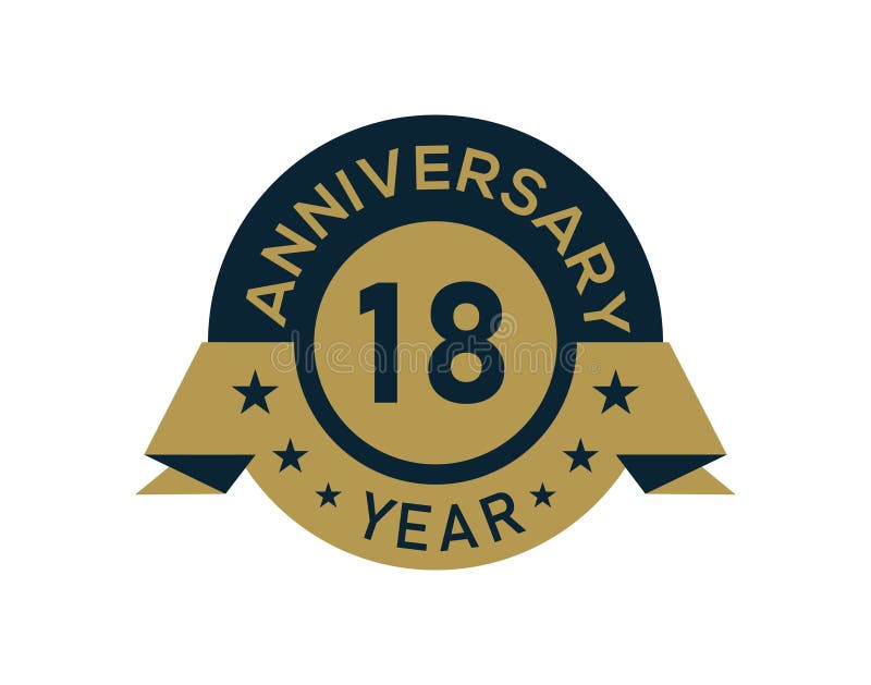 18 years anniversary logo stock vector. Illustration of birthday ...