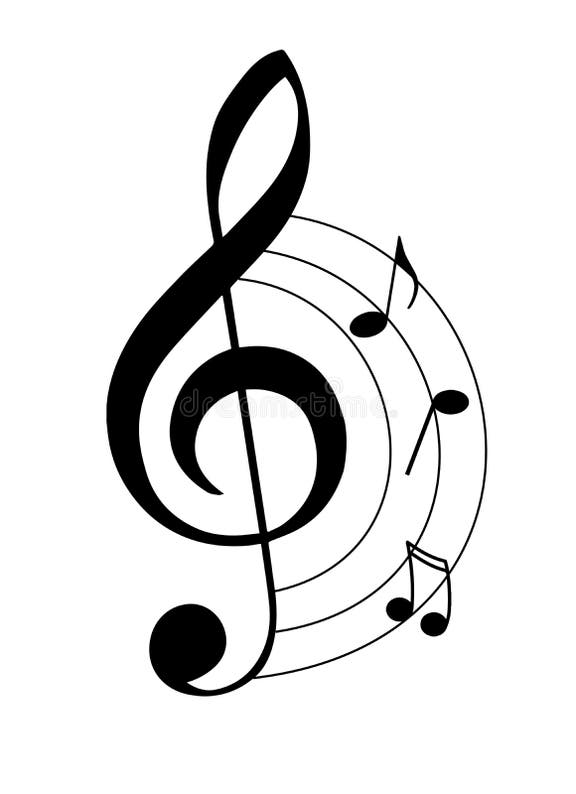 Sol Key and Musical Notes on Stave Stock Vector - Illustration of ...