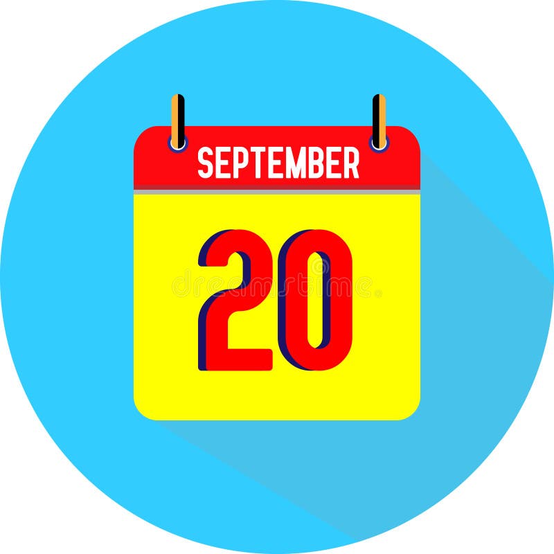 September 20. Vector Flat daily Calendar Icon. Date and Time, Day ...