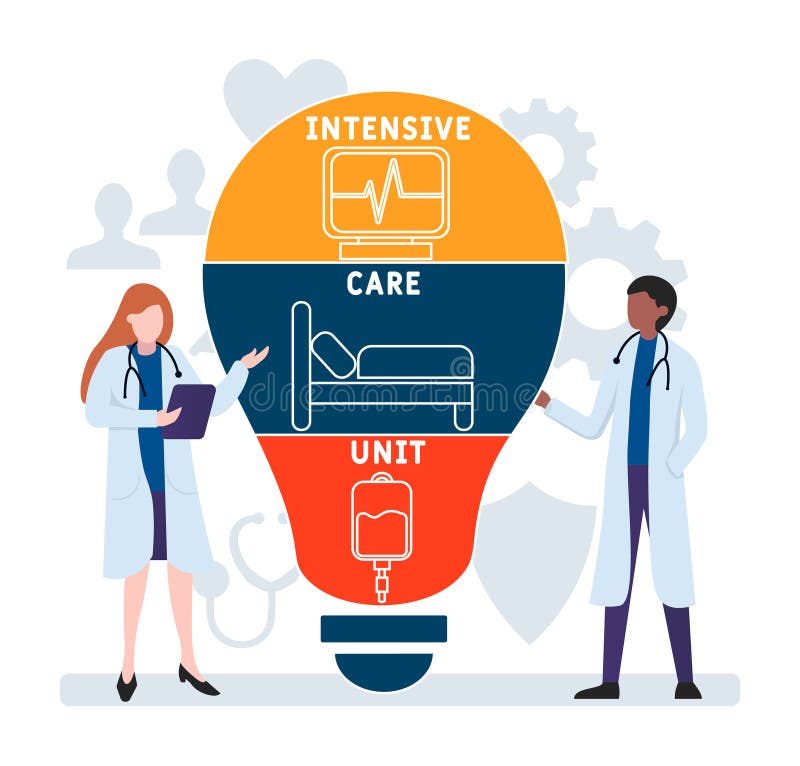 Flat Design with People. ICU - Intensive Care Unit, Medical Concept ...