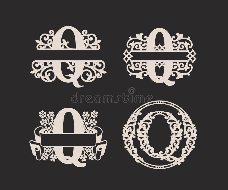 Alphabet Split Monograms, Split Letter Monogram, Alphabet Frame Font ...