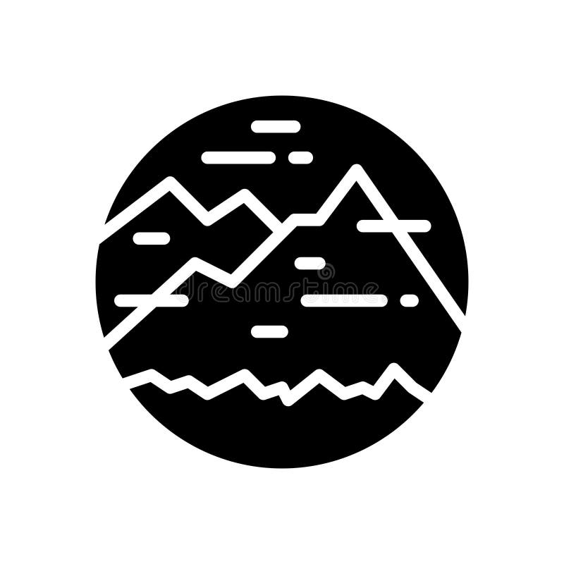 Mountain and Trees Icon in Glyph Style. Vector for Website Stock Vector ...