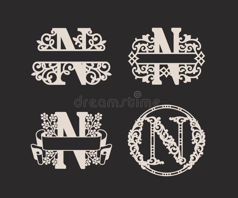 Alphabet Split Monograms, Split Letter Monogram, Alphabet Frame Font ...