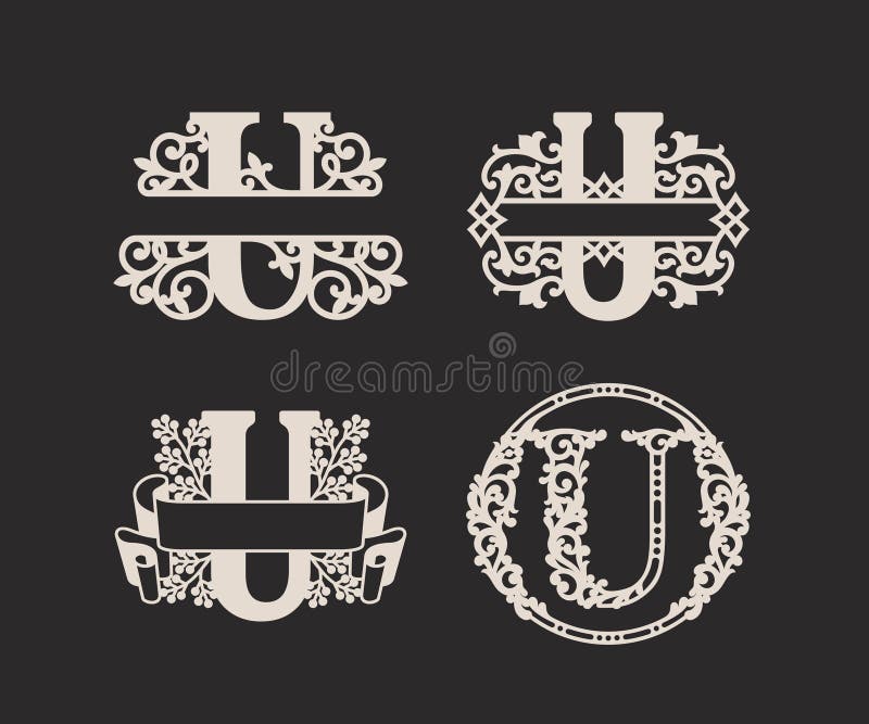 Alphabet Split Monograms, Split Letter Monogram, Alphabet Frame Font ...
