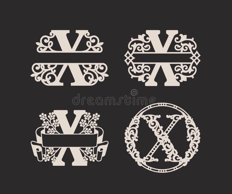 Alphabet Split Monograms, Split Letter Monogram, Alphabet Frame Font ...