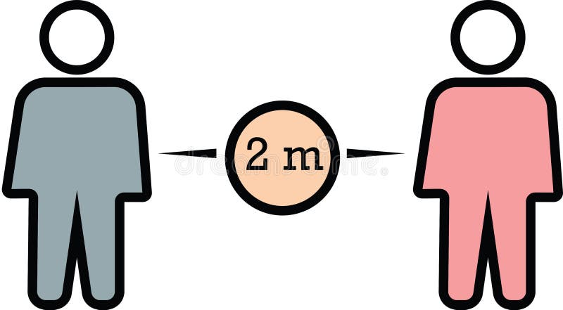 Social Distancing Icon. Keep the 2 Meter Distance Stock Vector ...
