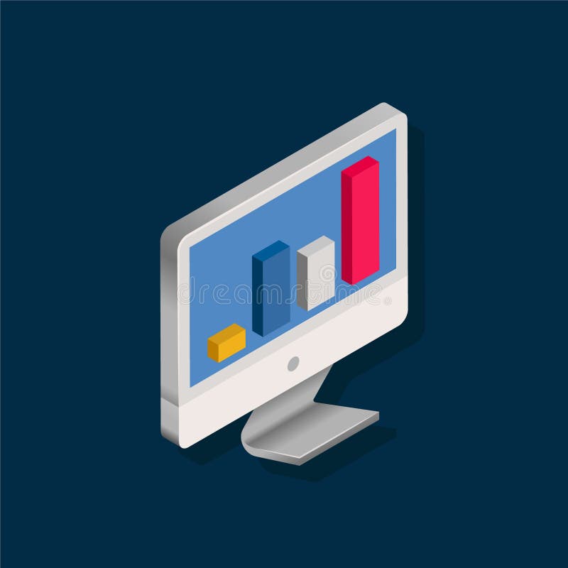 Monitor - Isometric 3D Illustration. Stock Vector - Illustration of ...