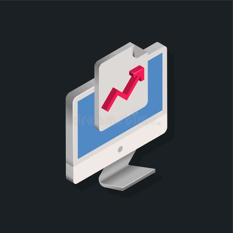 Monitor - Isometric 3D Illustration. Stock Vector - Illustration of ...