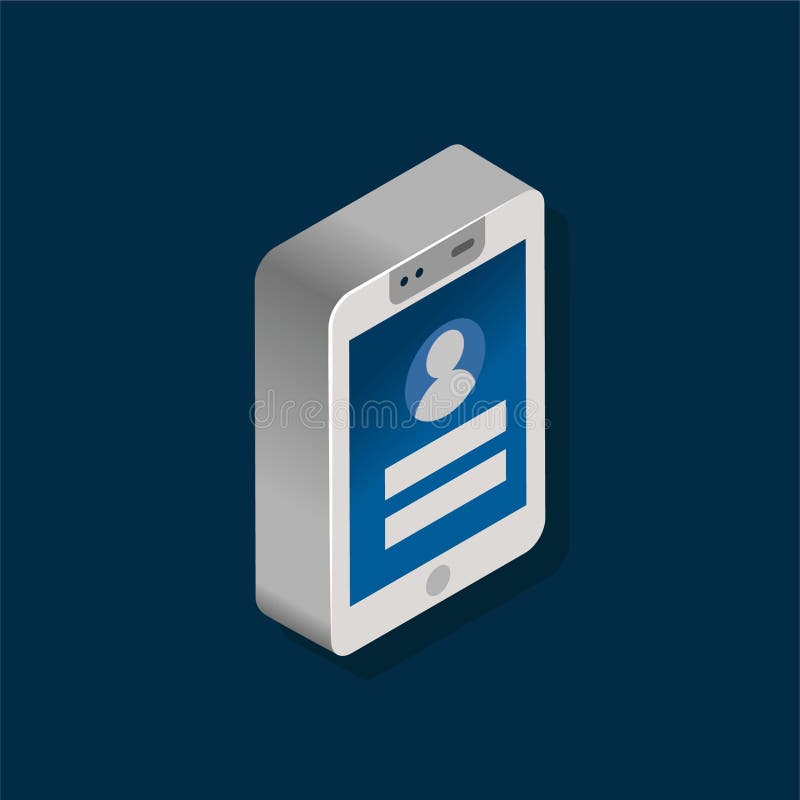 Mobile Account - Isometric 3D Illustration. Stock Vector - Illustration ...