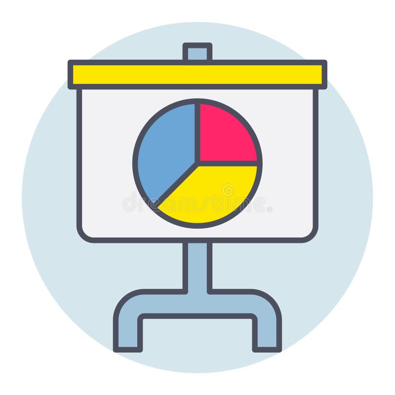 Filled Color Outline Icon for Analysis Presentation. Stock Vector ...