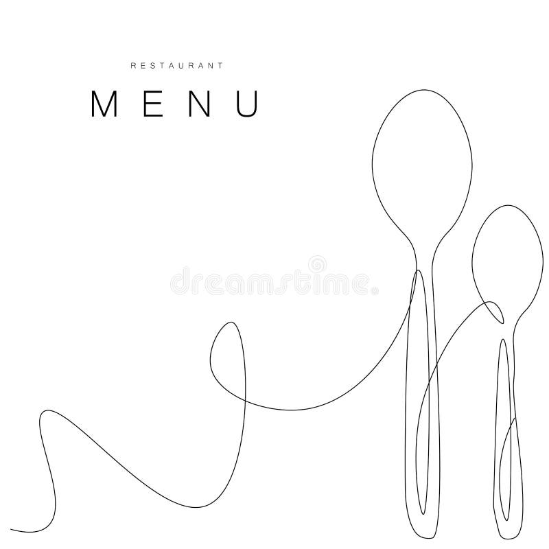 Restaurant Menu Background, Line Draw Stock Illustration - Illustration ...