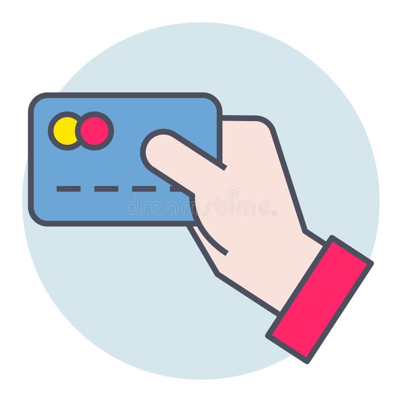 Filled Color Outline Icon for Card Payment. Stock Vector - Illustration ...