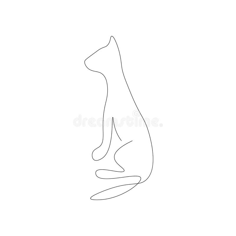 Cat Drawing on White Background. Vector Stock Vector - Illustration of ...