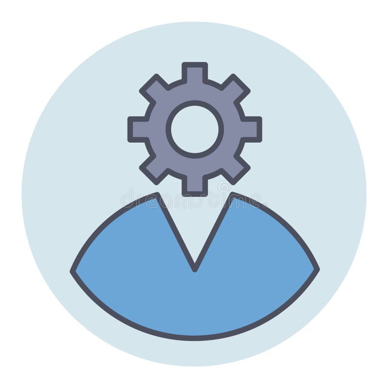 Filled Color Outline Icon for Account Setting. Stock Vector ...