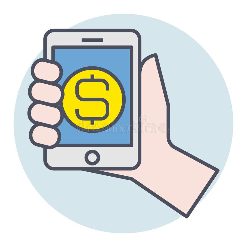 Filled Color Outline Icon for Online Payment. Stock Vector ...