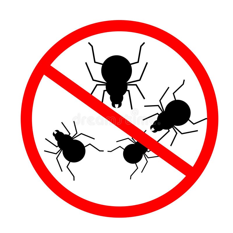 No Spider Sign Illustration on White Background Stock Illustration ...