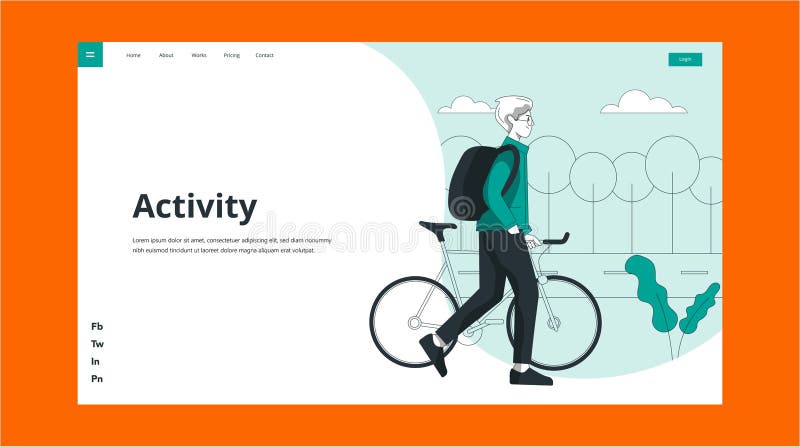 Website Landing Page Template Activity Editable Vector Stock Vector ...