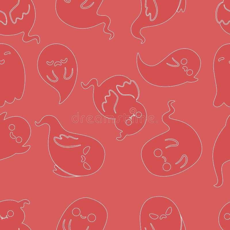 Halloween Ghost Seamless Pattern Background Stock Vector - Illustration ...