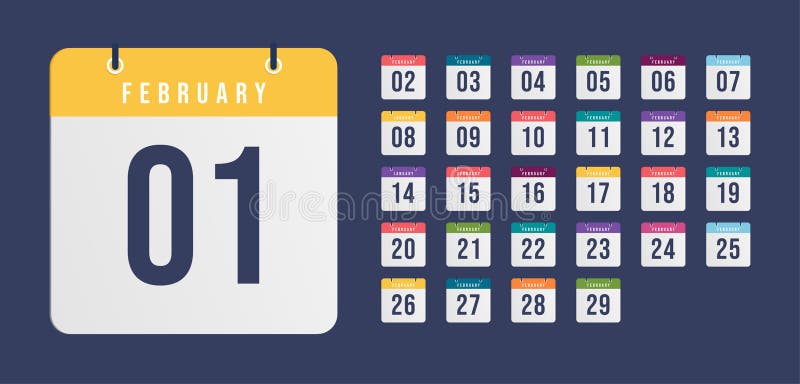 Monthly Calendar Icons Isolated on White Background. Vector Stock ...