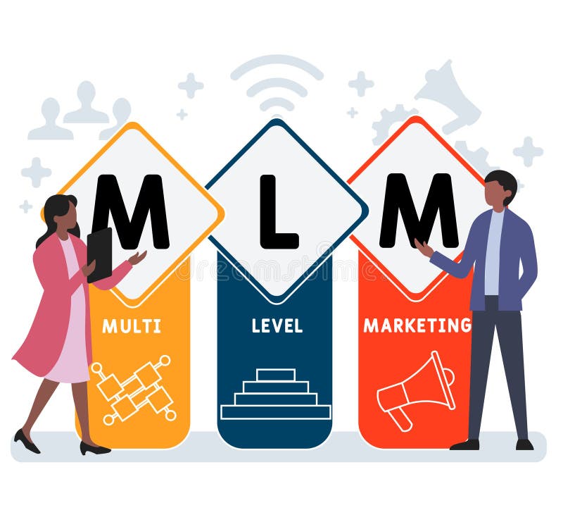 Flat Design with People. MLM - Multi Level Marketing Acronym. Business ...