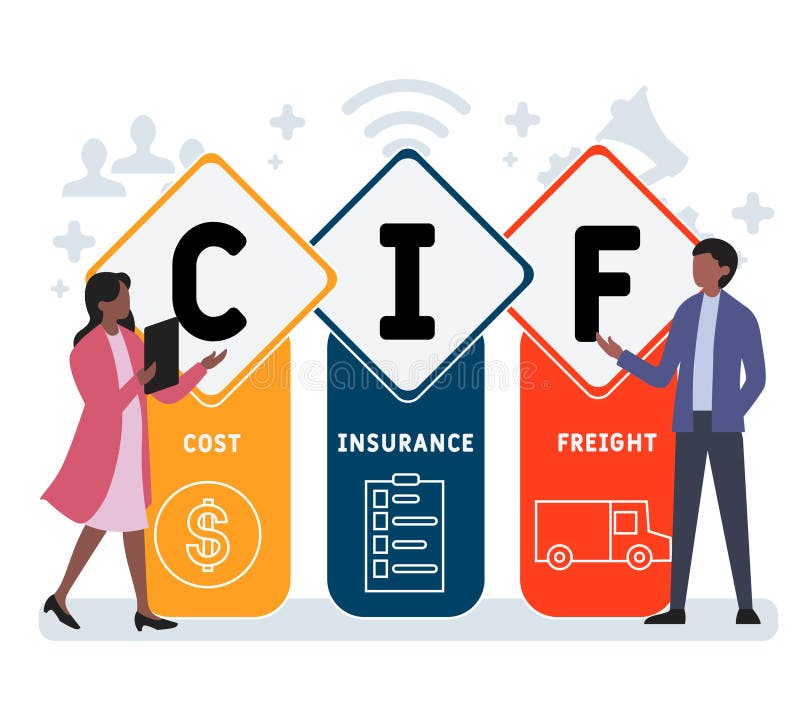 CIF - Cost Insurance Freight Acronym Business Concept Background. Stock ...