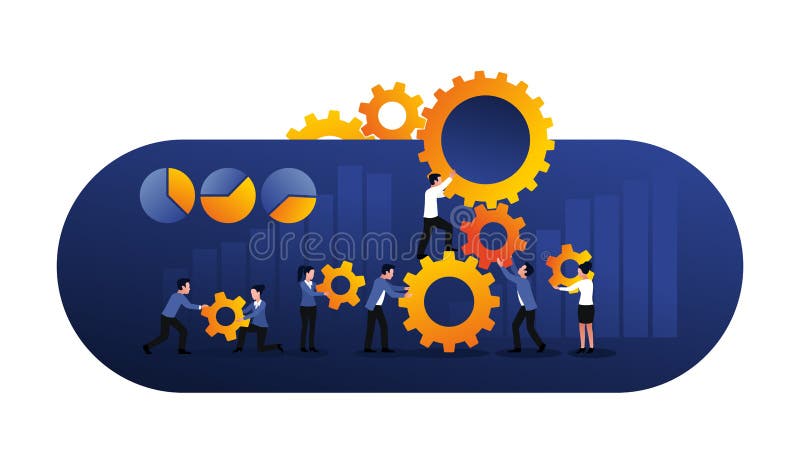 People Team with Gears - Management and Working Stock Vector ...