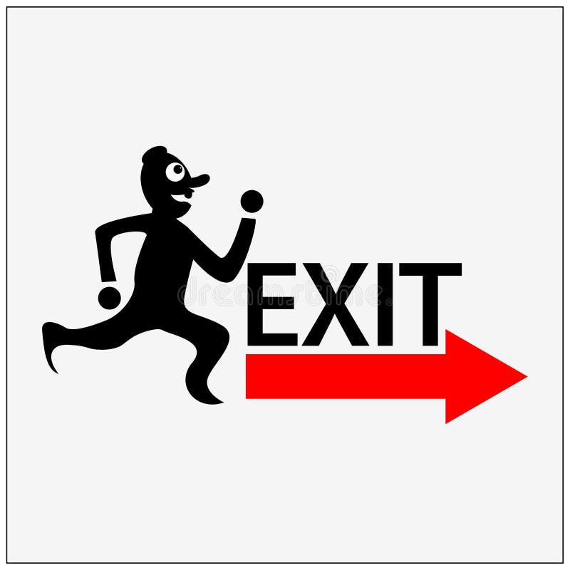 Man Running Towards the Exit. Illustration in Vector Format - Stock ...