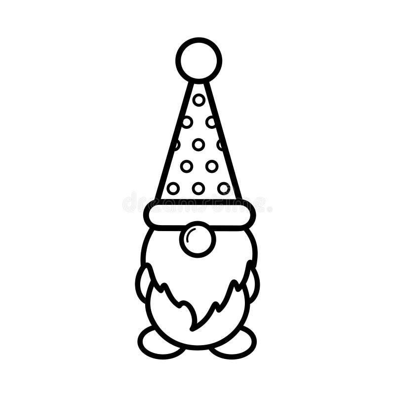 Christmas Dwarf Outline Vector Image Stock Vector - Illustration of ...