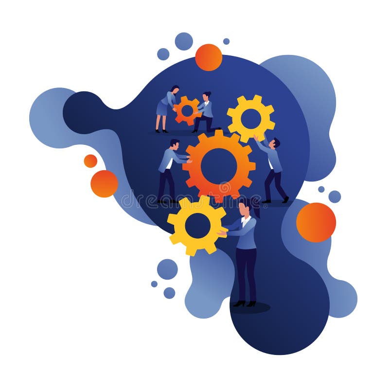 People Team with Gears - Management and Working Stock Vector ...