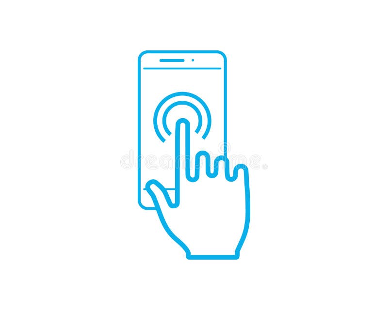 Hand Touch Android Mobile Phone - White Screen Click by Finger Stock ...