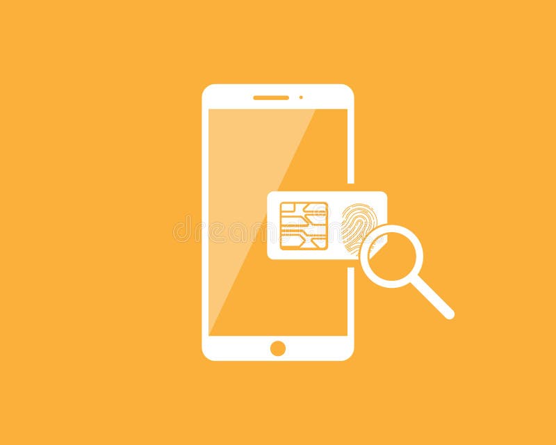 Mobile Phone Fingerprint Sim Card and Magnifying Glass Bio-metric ...