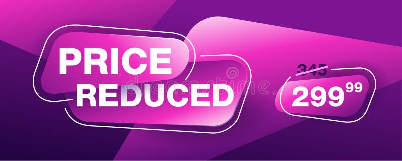 Price Reduced Banner on Bright Purple Background Stock Vector ...