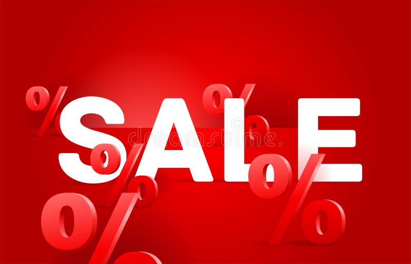 Sale 3D Word with Discount Amount in Front Stock Vector - Illustration ...