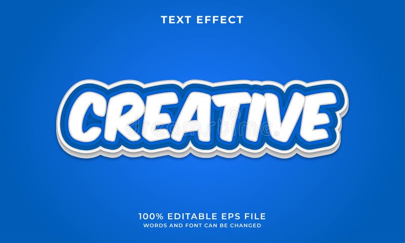 Blue Creative Text Effect and Style Stock Vector - Illustration of ...