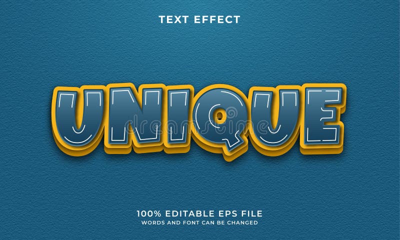 Blue Unique Text Effect and Style Stock Vector - Illustration of font ...