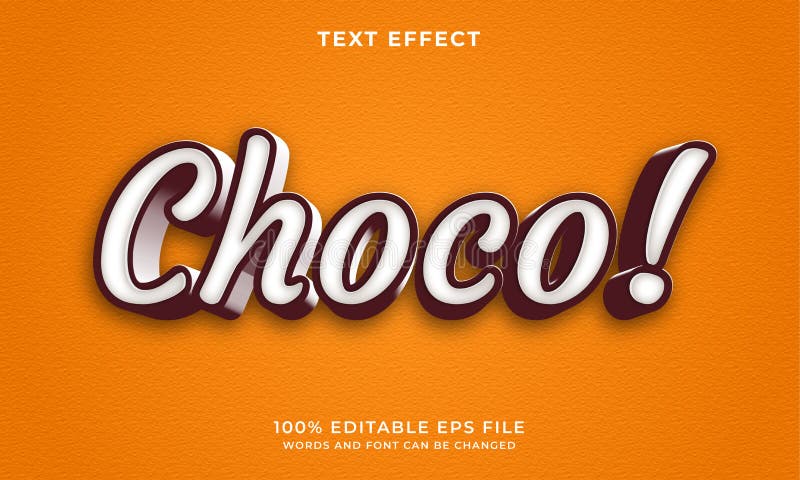 Choco 3d Text Effect and Style Stock Vector - Illustration of font ...