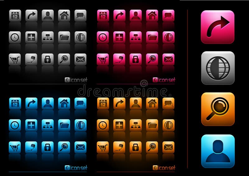 Web icons bars and borders stock vector. Illustration of glossy - 9344853