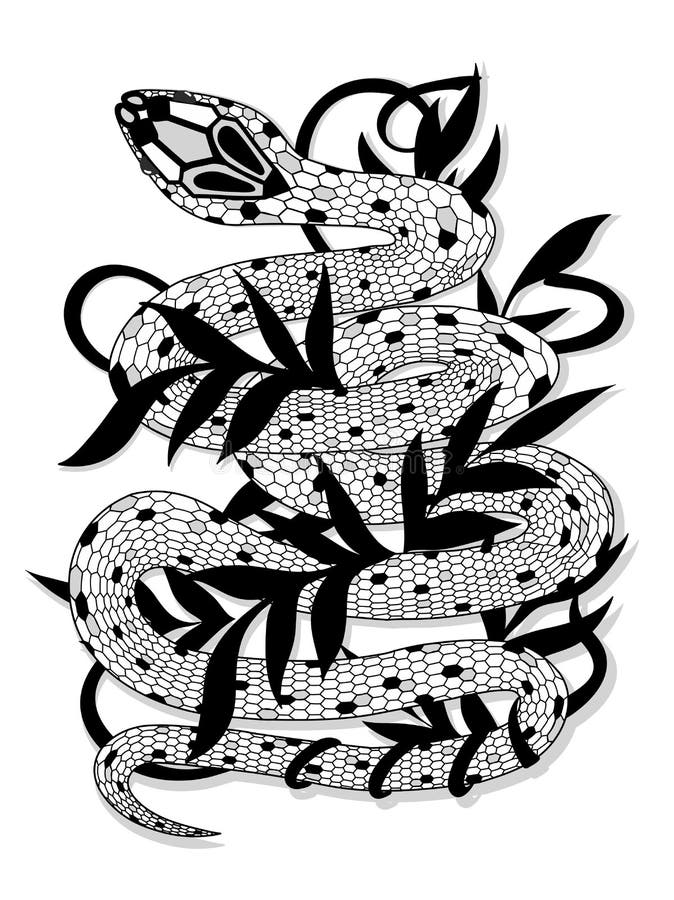 Abstract Gothic Illustration Of Snake Stock Vector - Illustration of ...