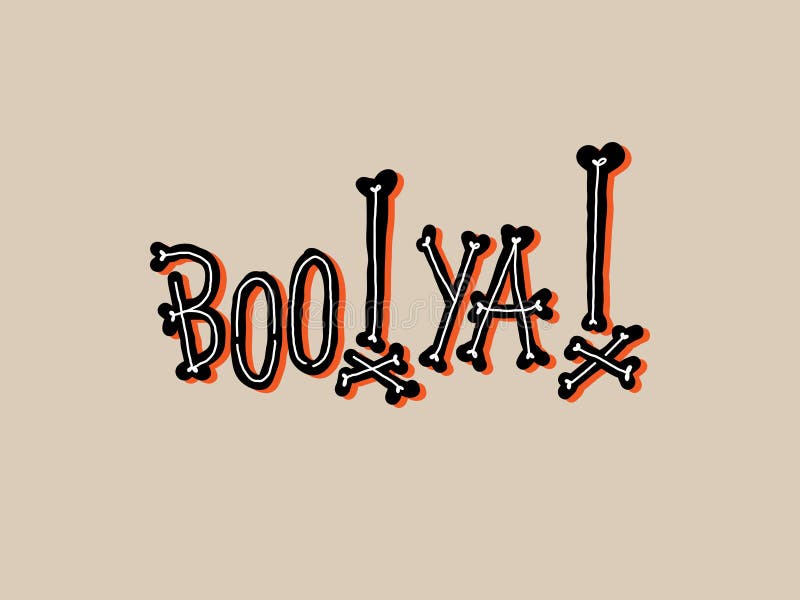 Text Boo! Ya! for Halloween Day Poster Advertising. Hand Written ...